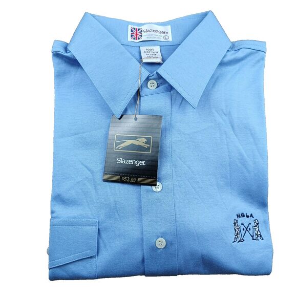 Slazenger | Shirts | Vintage Nwt Slazenger Mens L Golf Polo Ngla Logo ...